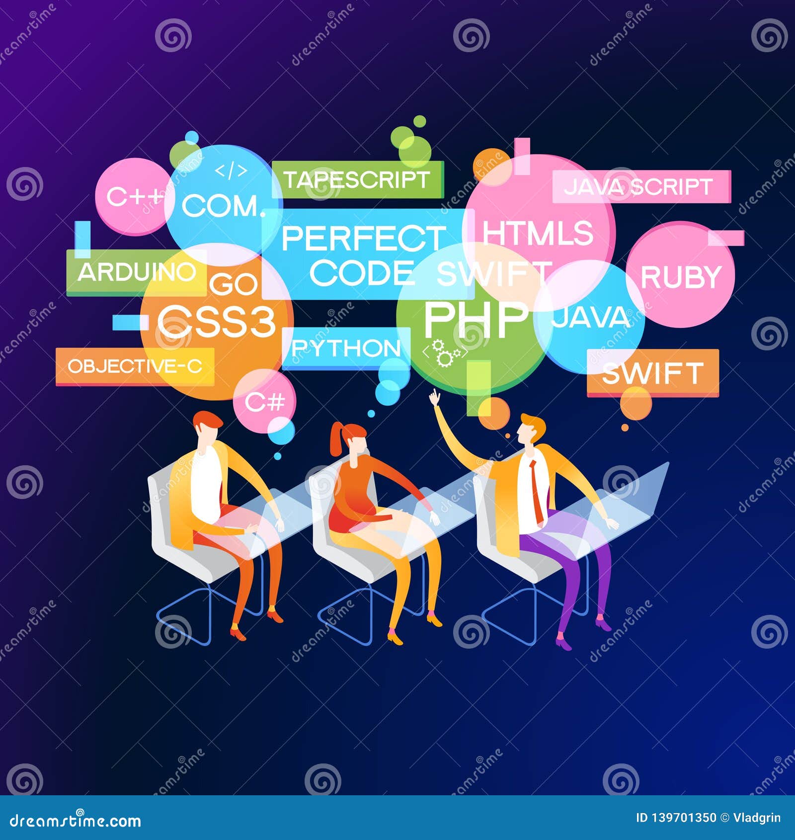 PROGRAMMING SKILLS Concept Banner Stock Vector - Illustration of information, professional ...
