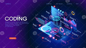 Programming web banner stock vector. Illustration of banner - 156829857