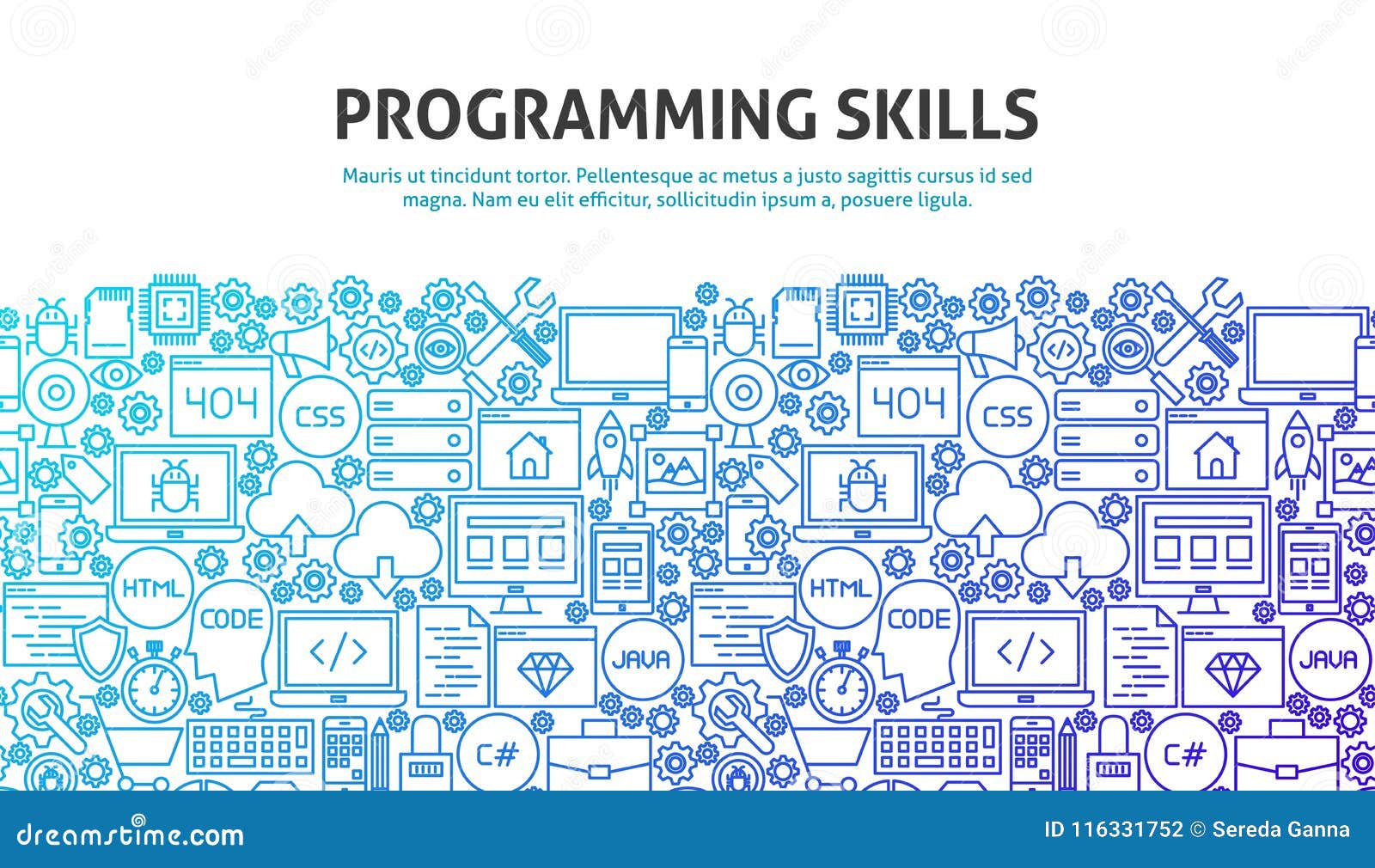 Programming Skills Code Learning Or Coding Learn Flat Design Concept Program Source