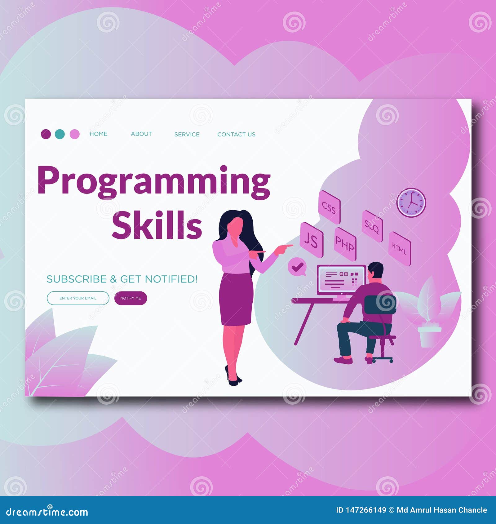 Programming Skills Code Learning Or Coding Learn Flat Design Concept Program Source