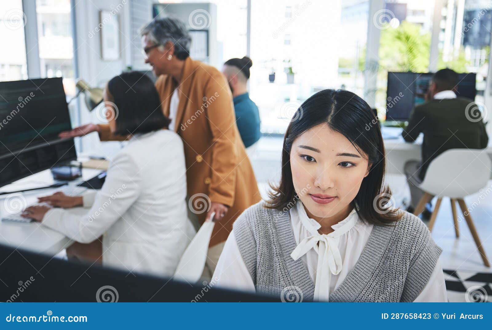 Programming, Software and Computer with Business Woman in Office for ...