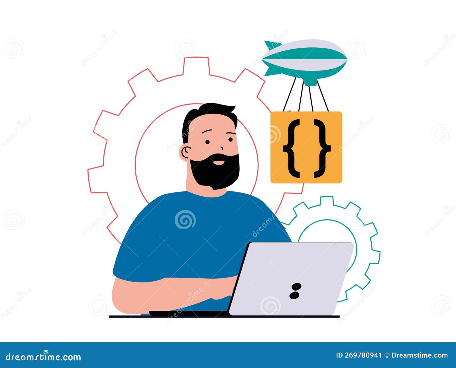 Programming Software Concept With Character Situation Stock Vector Illustration Of Language