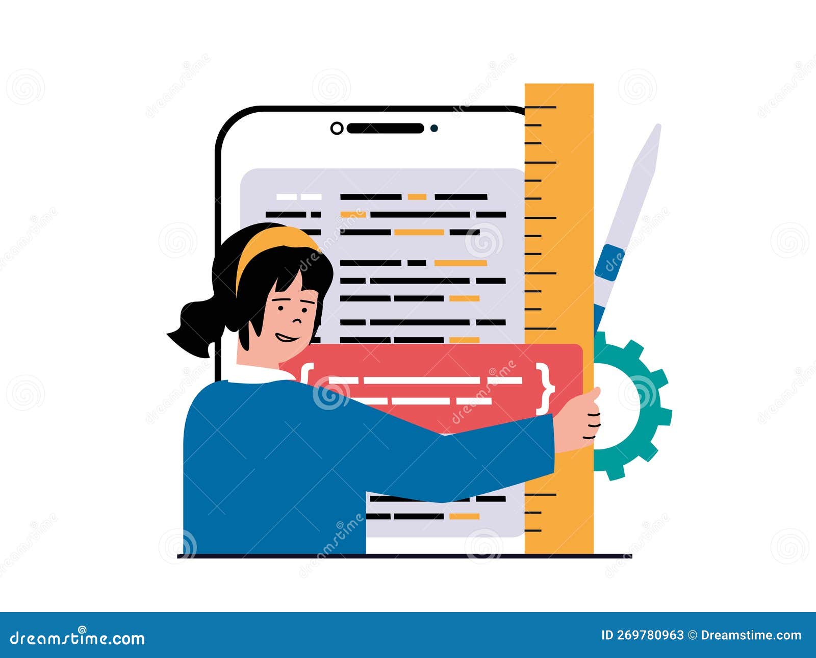 Programming Software Concept With Character Situation Stock Vector Illustration Of Developer