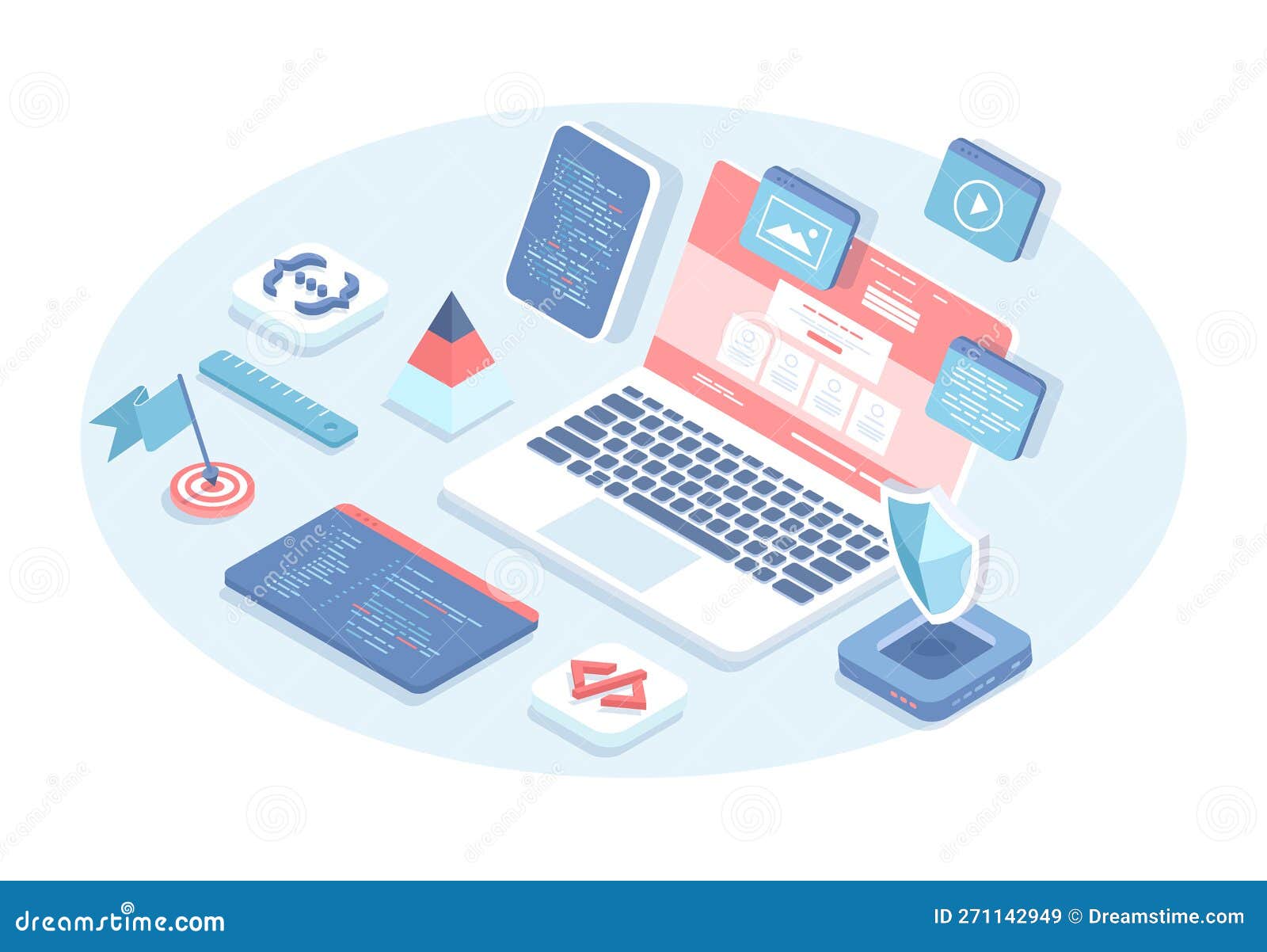 Programming And Software Development Web Page Banner Program Code On Screen Device Software