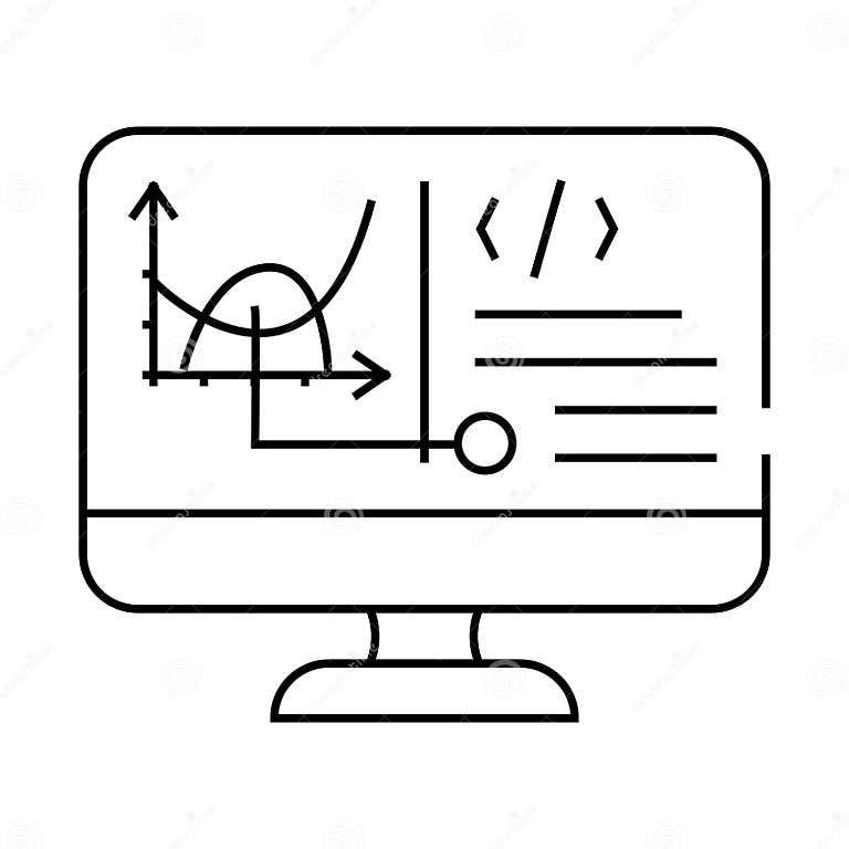 Programming Software Data Science Line Icon Vector Illustration Stock ...
