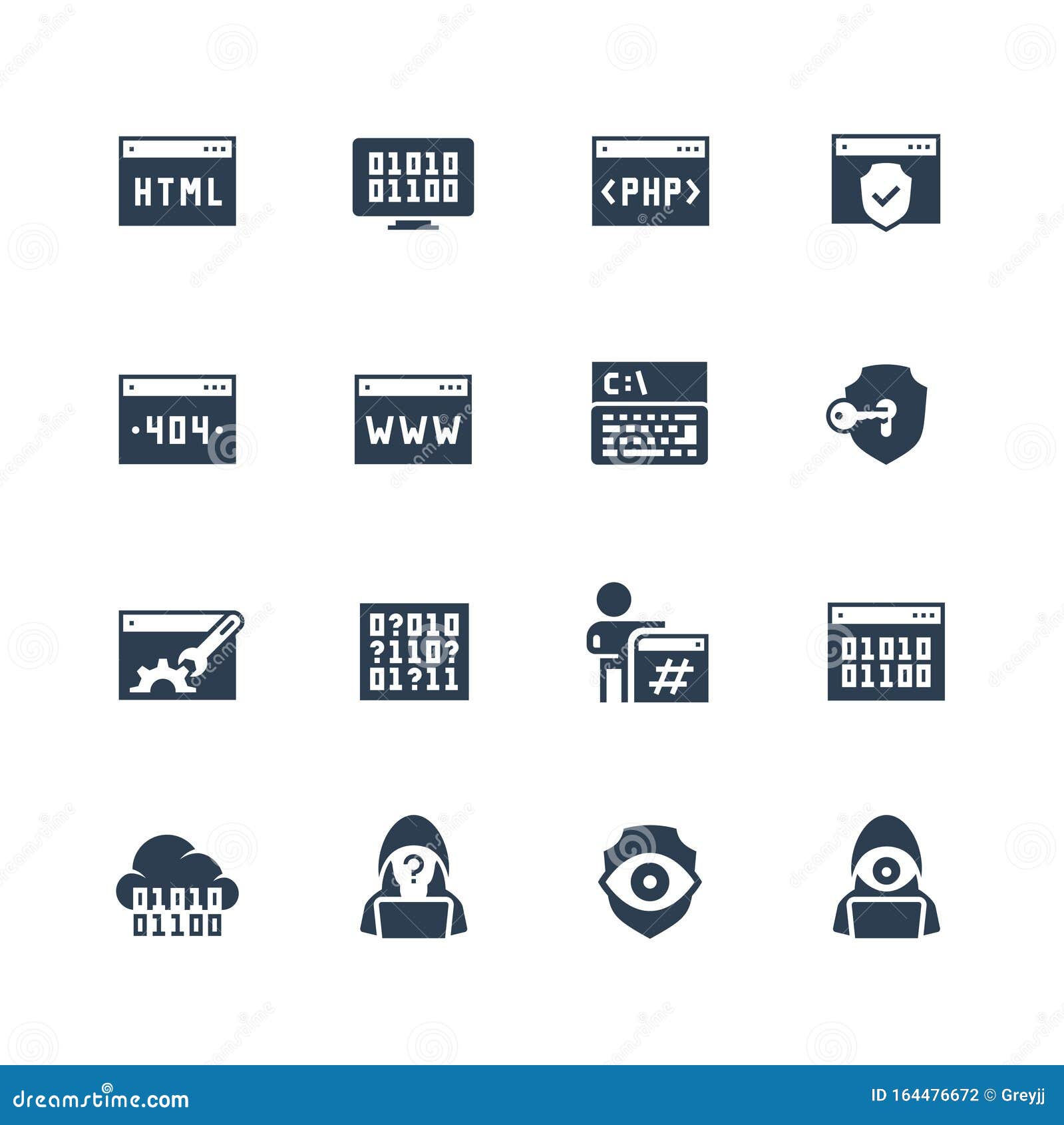 Programming, Software Development, Coding Icons Stock Vector ...