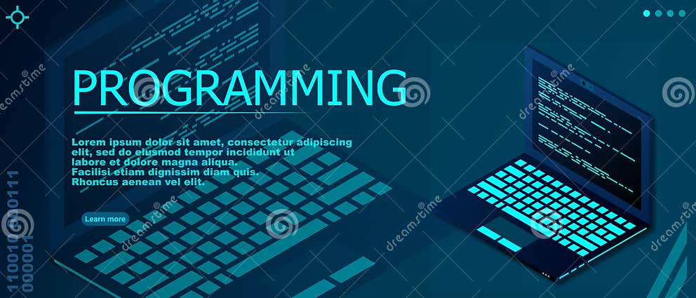 Programming or Software Development Web Page Template. Vector ...