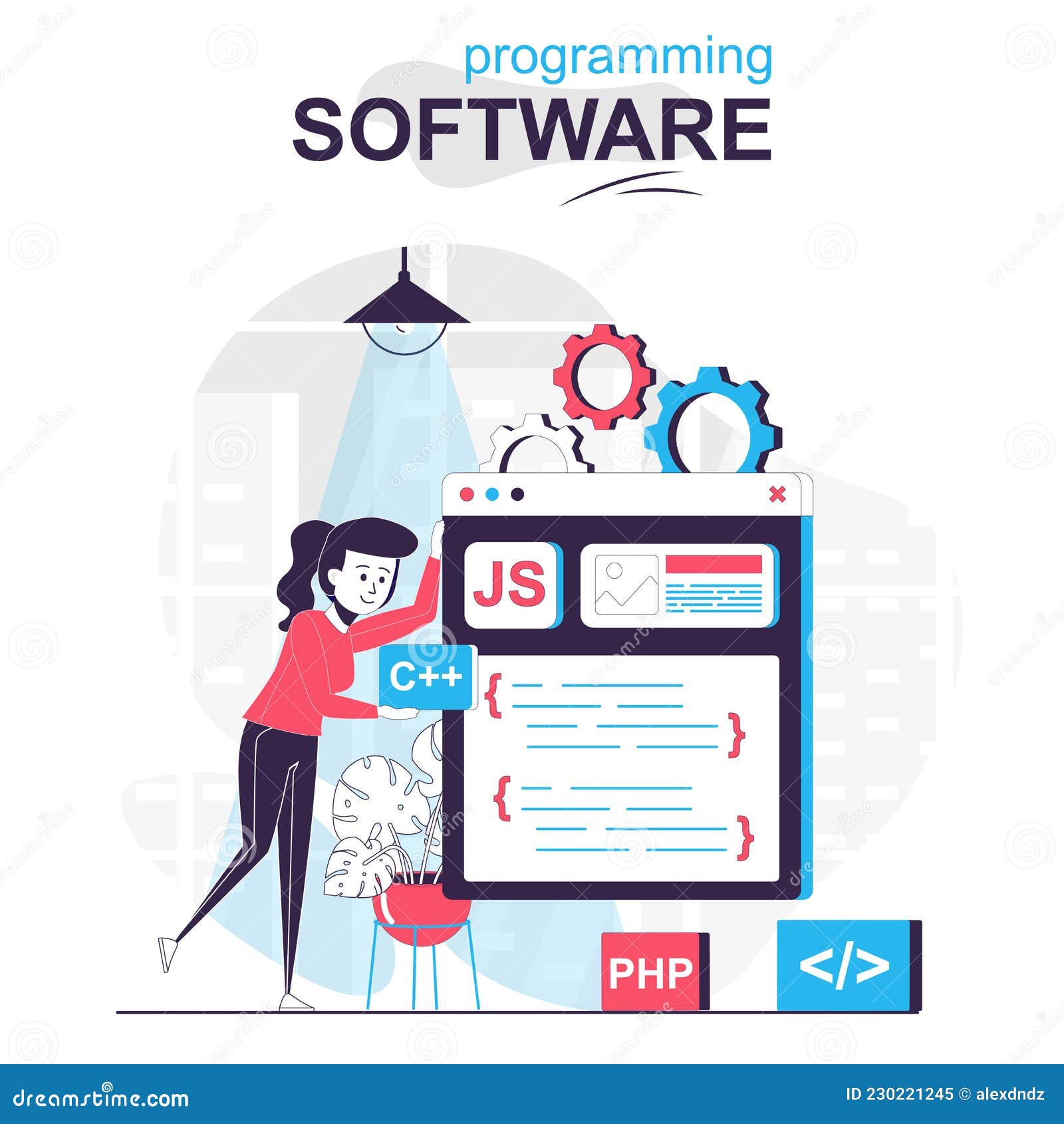 Programming Software Isolated Cartoon Concept. Stock Vector ...