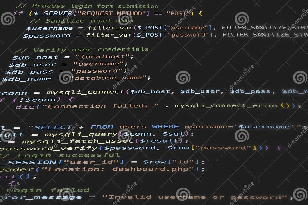 Programming Software Source Code Stock Photo - Image of script, monitor: 277109940