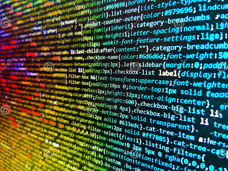 Programming Source Code Abstract Screen of Software Developer ...