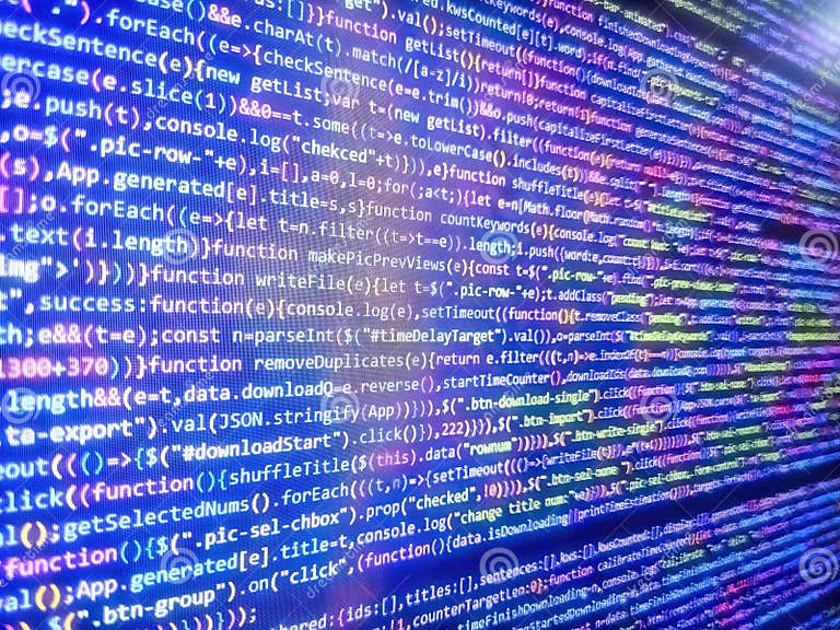 Programming Source Code Abstract Screen Of Software Developer Computer Script Website Codes On 0396