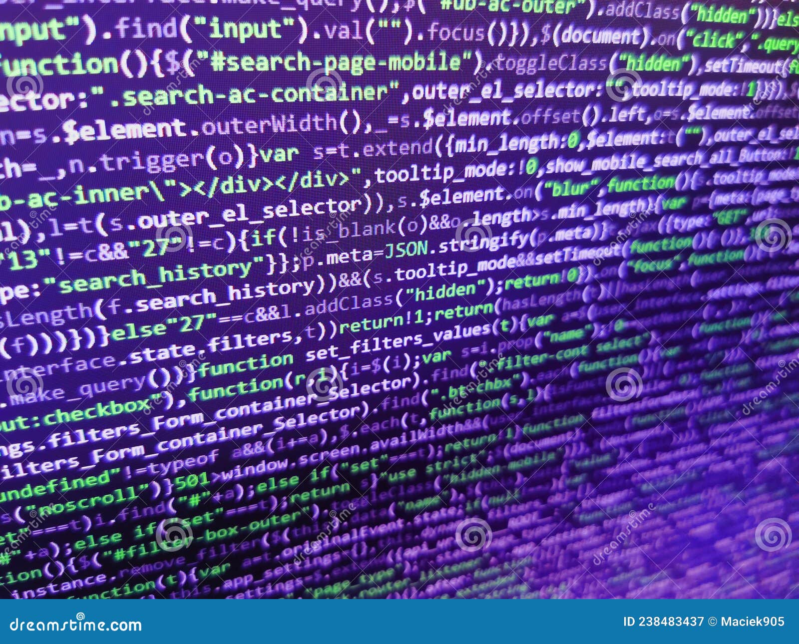 Programming Source Code Abstract Screen Of Software Developer Data Bits Computer Bits Shadow