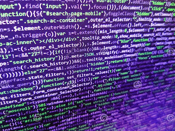 Programming Source Code Abstract Screen of Software Developer. Data Bits Computer Bits, Shadow ...