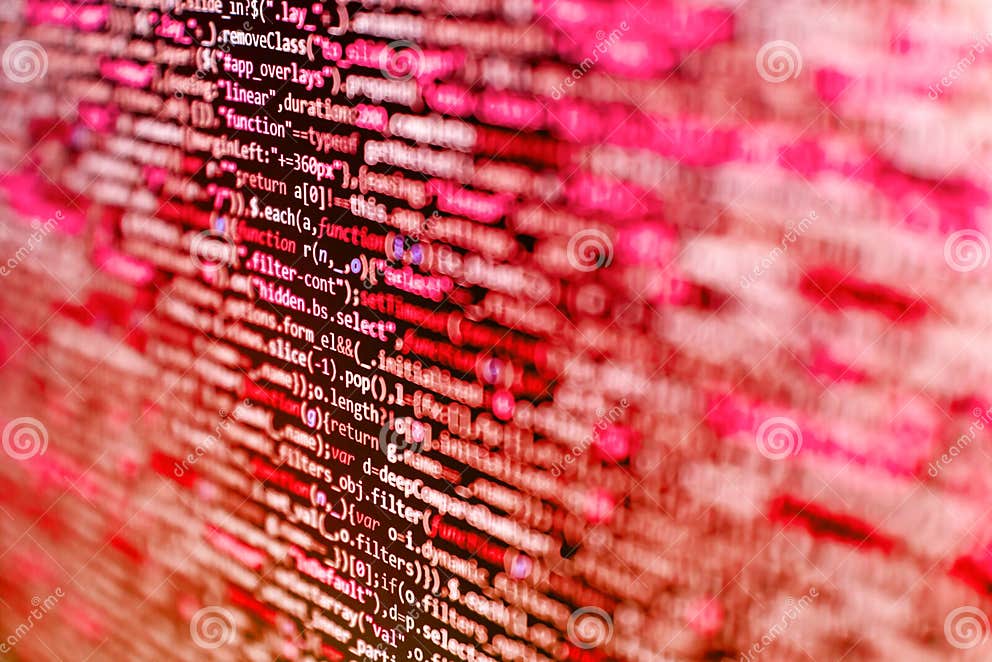 Programming Source Code Abstract Screen of Software Developer. Data ...