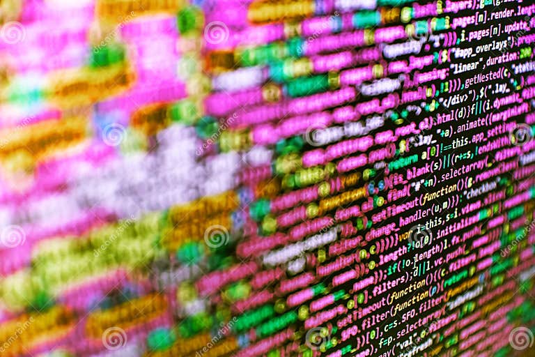 Programming Source Code Abstract Screen of Software Developer. Data Encryption Security Code on ...