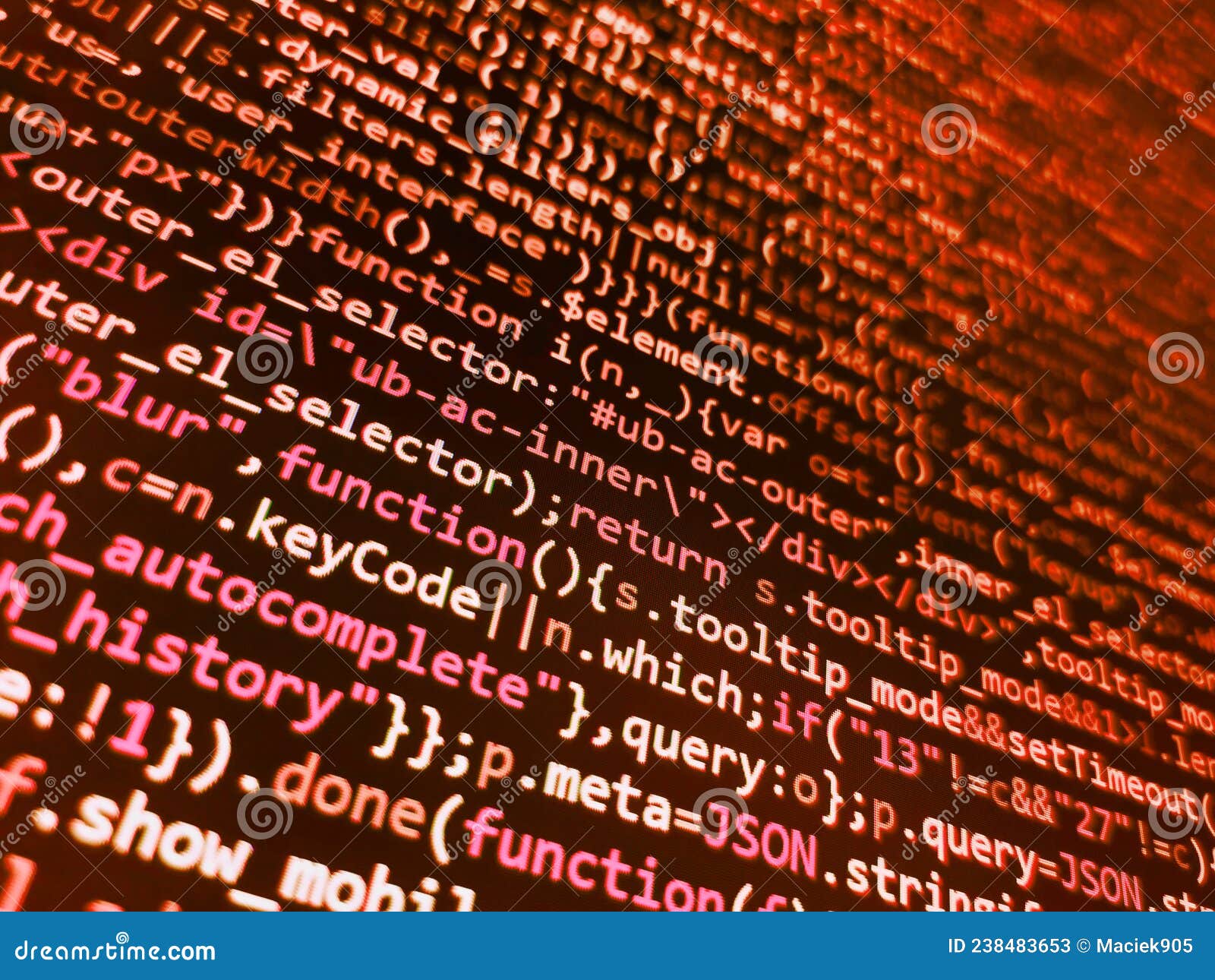 Programming Source Code Abstract Screen Of Software Developer Javascript Functions Variables