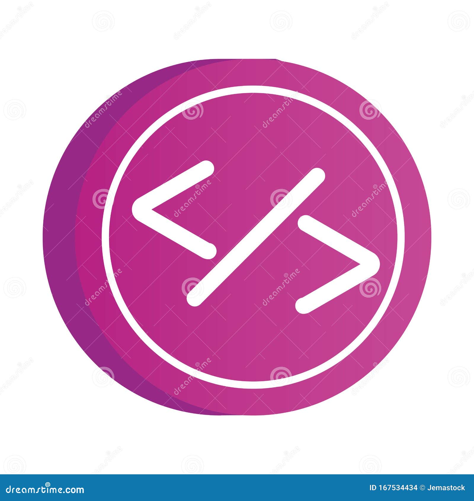 Programming Symbols In Button Icon Stock Vector Illustration Of Text