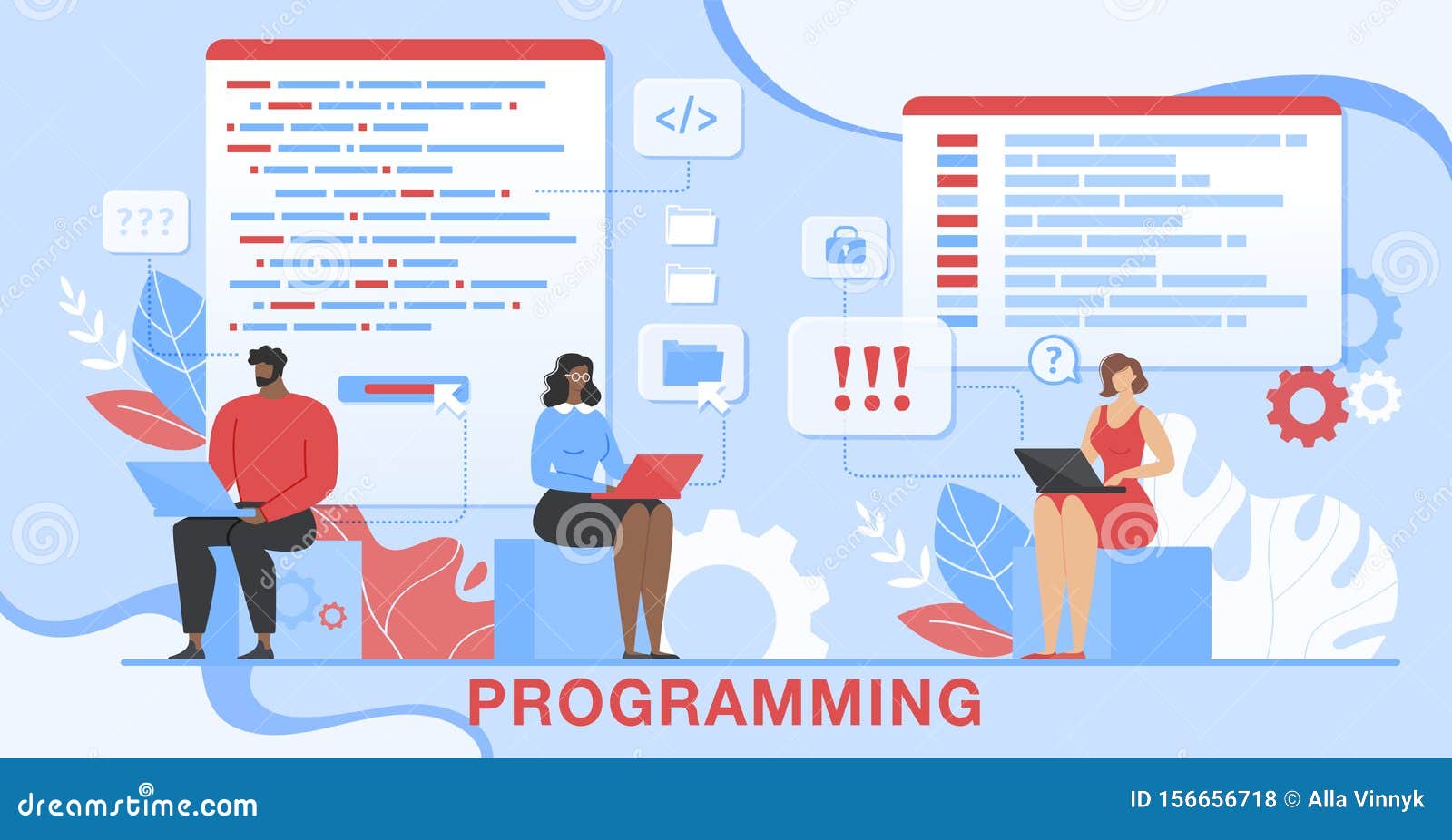 Programming Tech Application Software Development Stock Vector ...