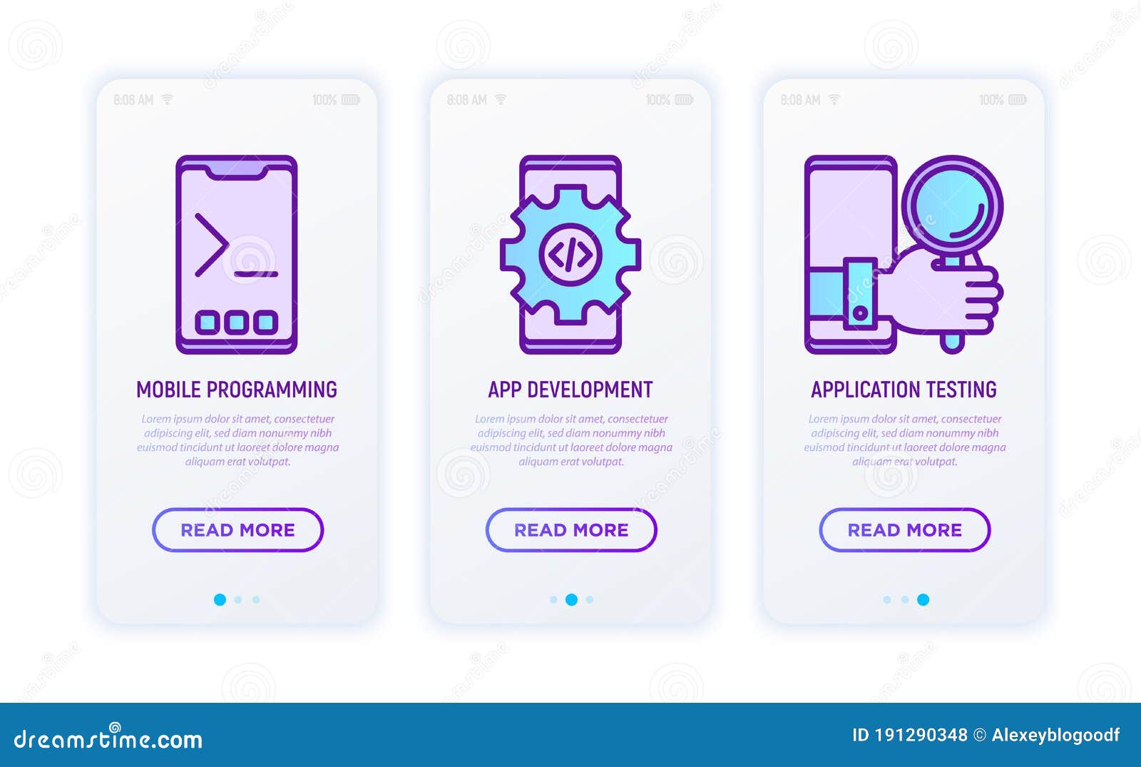 Programming Thin Line Icons Set Mobile Programming App Development App Testing Modern Vector