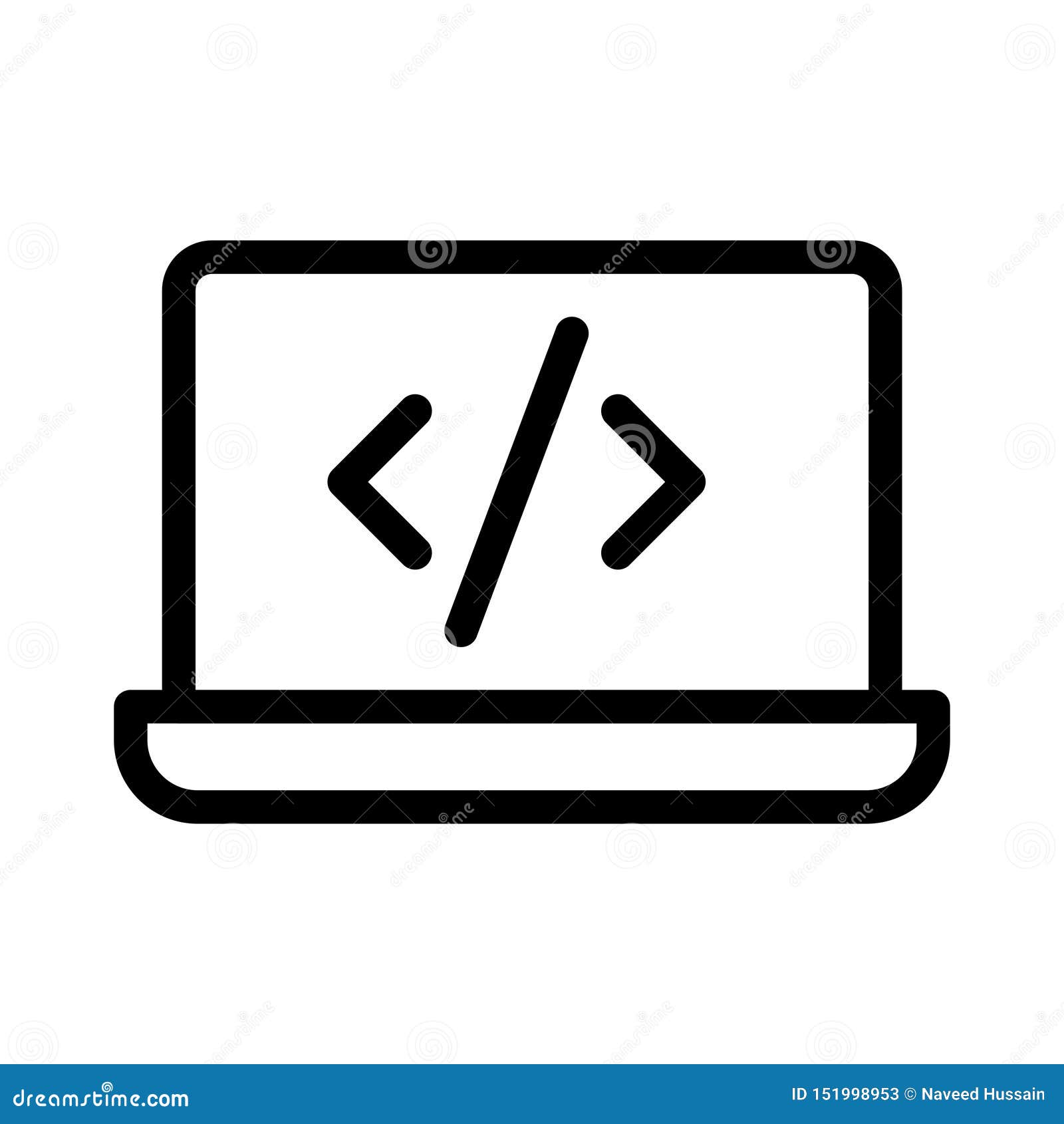 Programming Thin Line Vector Icon Stock Vector - Illustration of online ...