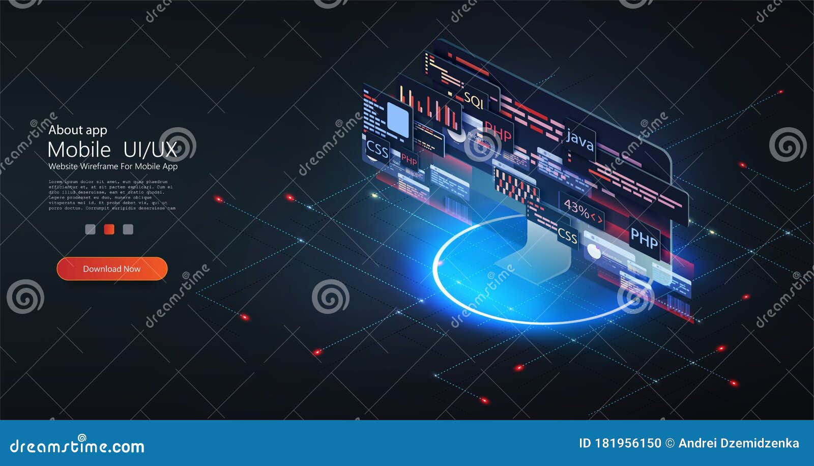 Programming Web Banner Best Programming Languages Stock Vector Illustration Of Data Computer