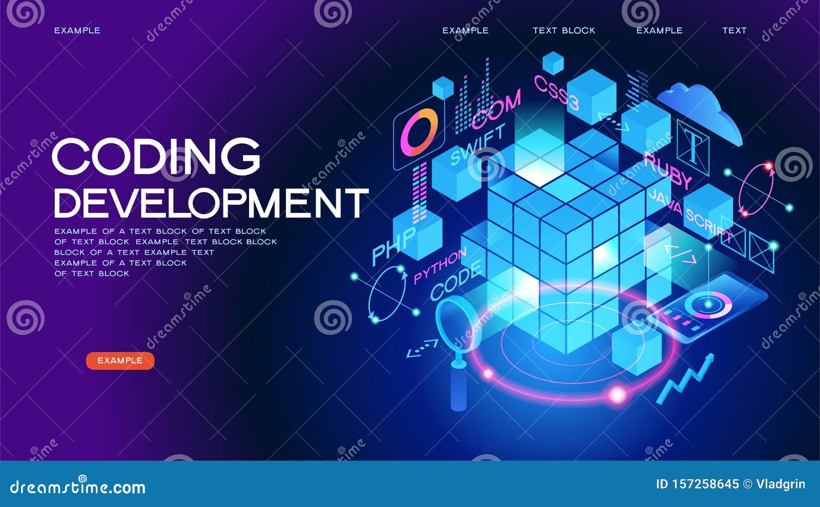 Programming web banner stock vector. Illustration of digital - 157258645