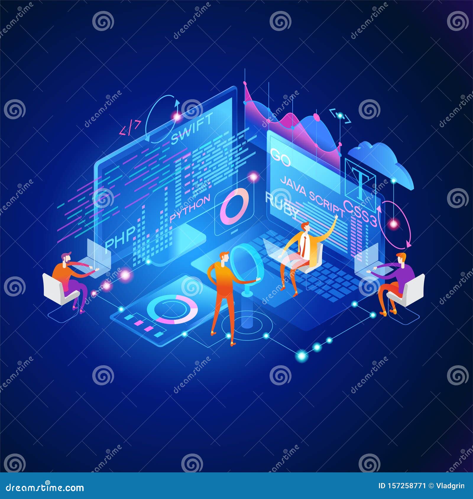 Programming web banner stock vector. Illustration of presentation ...