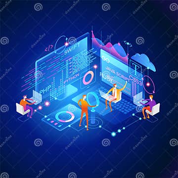 Programming web banner stock vector. Illustration of presentation ...
