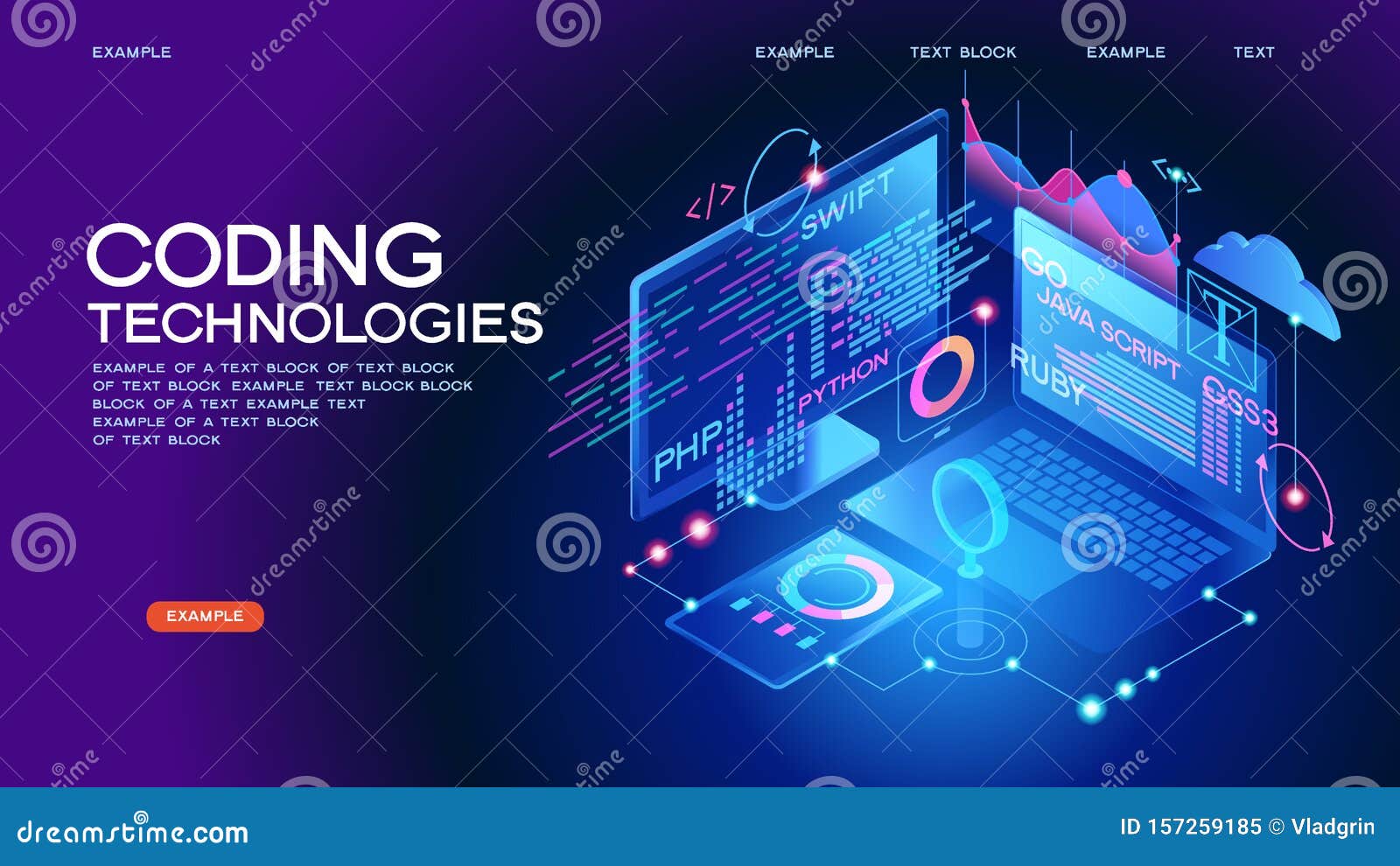 Programming web banner stock vector. Illustration of code - 157259185