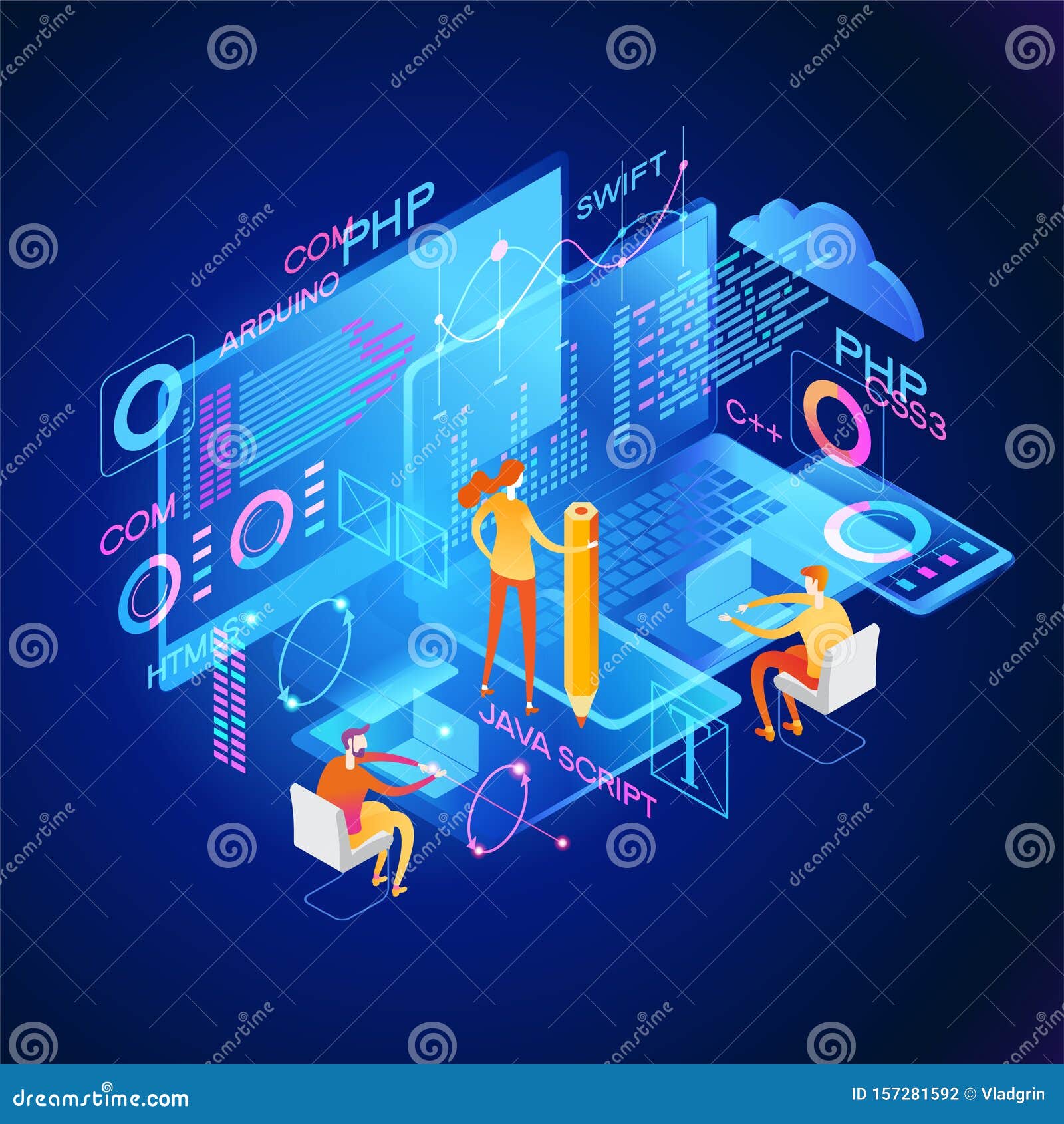 Programming web banner stock vector. Illustration of internet - 157281592 Programming web banner stock vector. Illustration of internet - 157281592