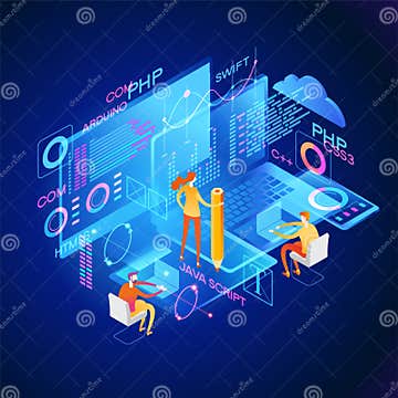 Programming web banner stock vector. Illustration of internet - 157281592