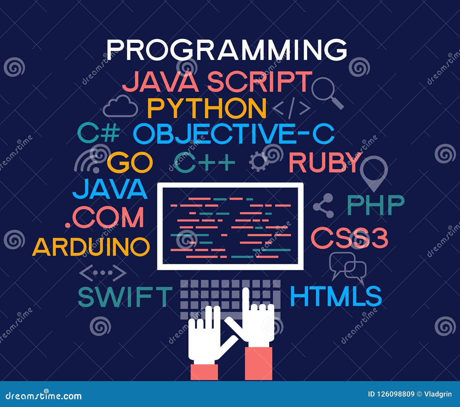 Programming web banner stock vector. Illustration of java - 126098809