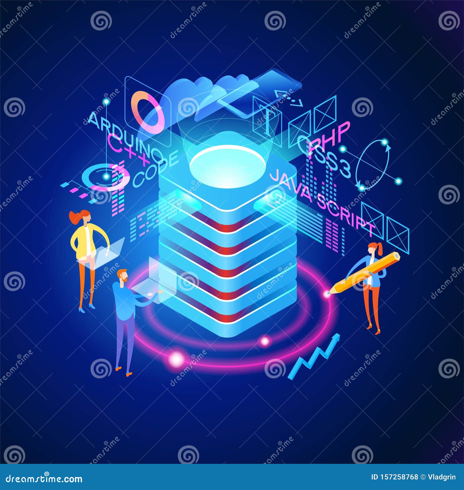Programming web banner stock vector. Illustration of computing - 157258768