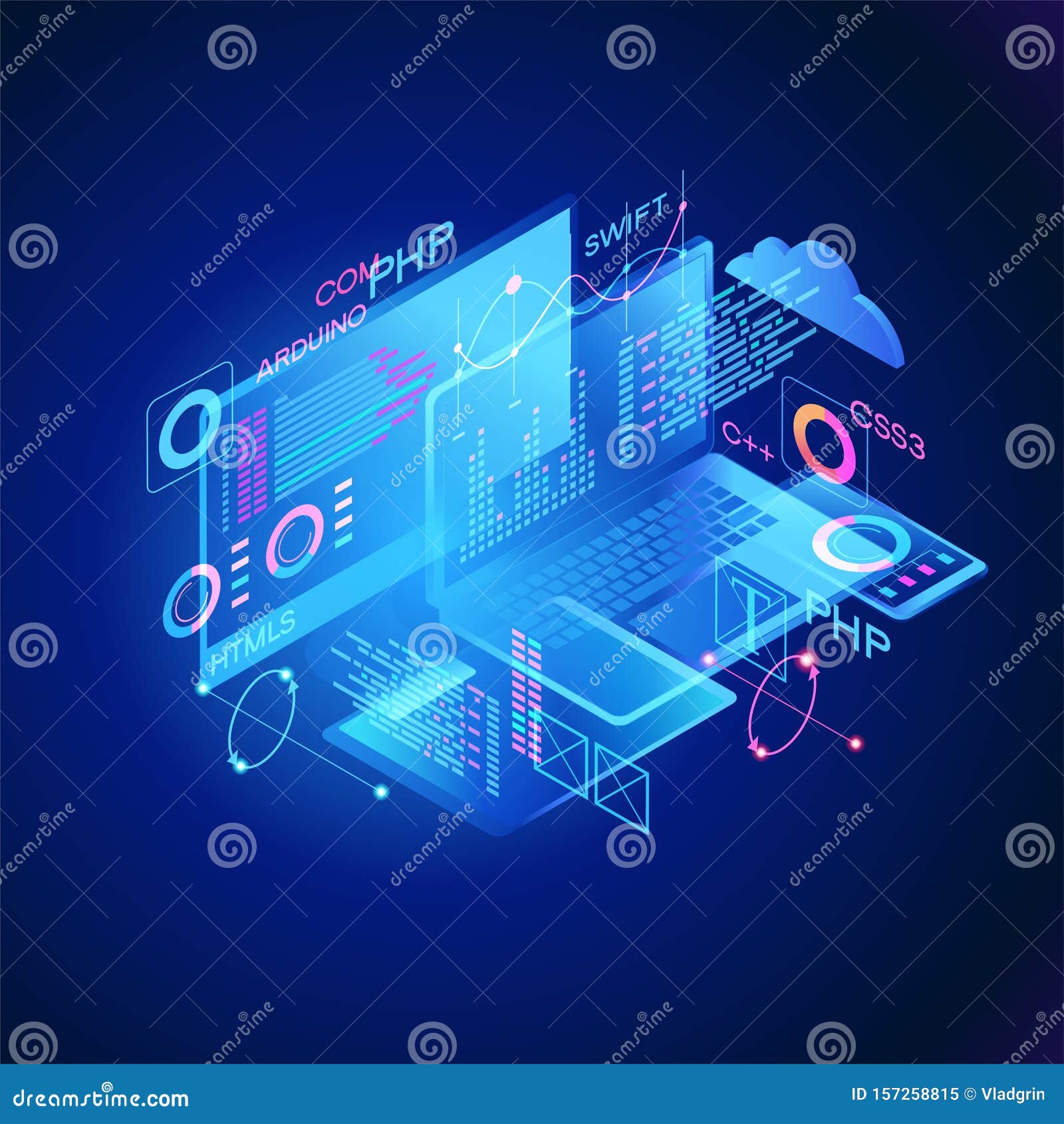 Programming web banner stock vector. Illustration of application ...