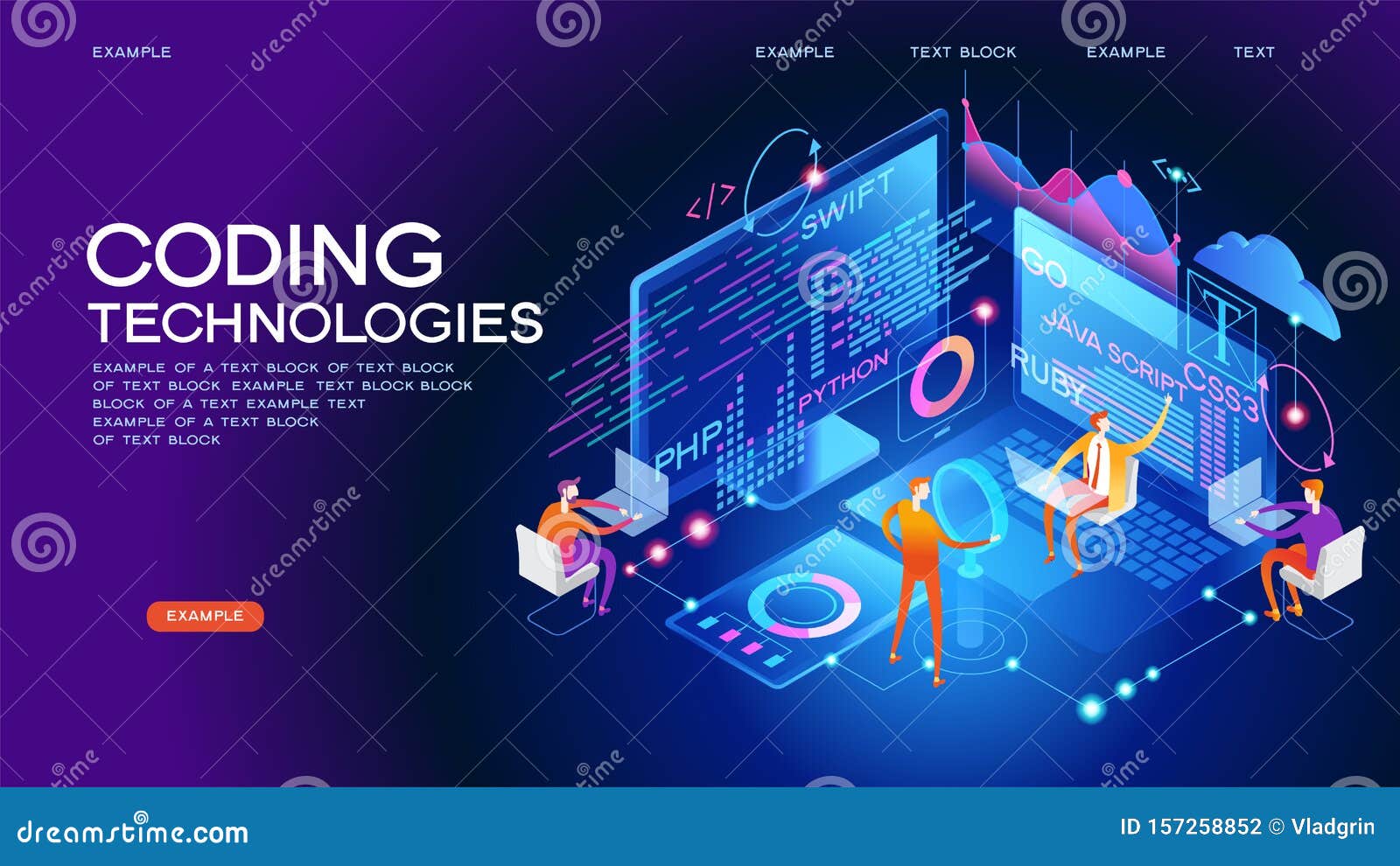 Programming web banner stock vector. Illustration of presentation ...