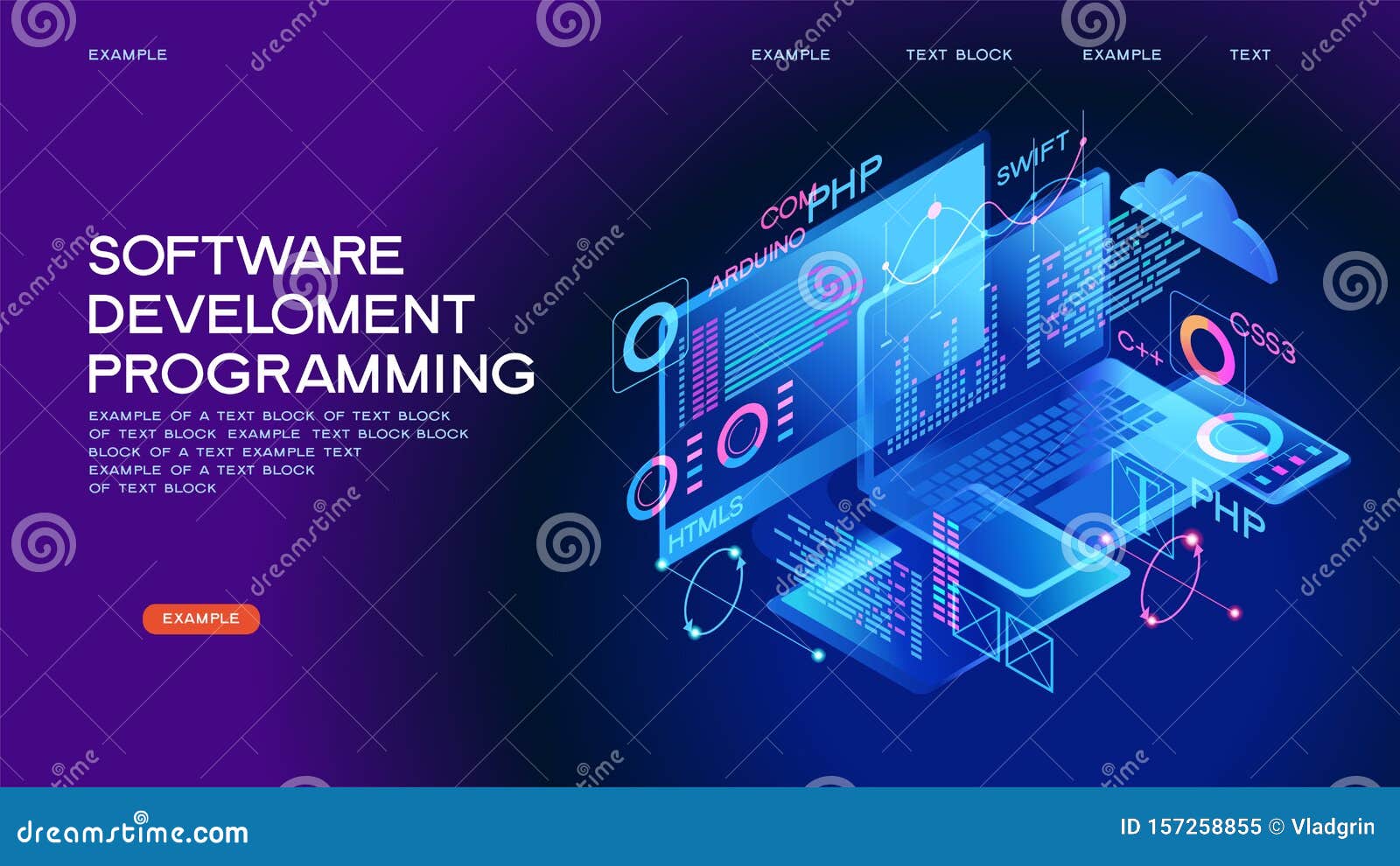 Programming web banner stock vector. Illustration of concept - 157258855