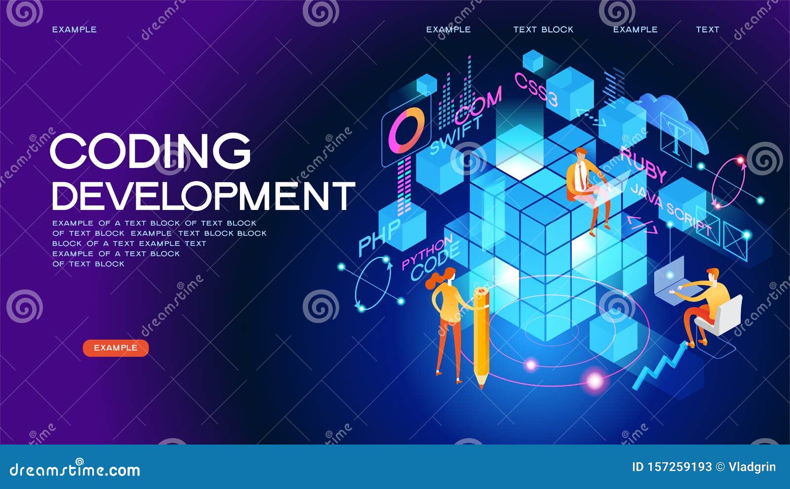 Programming web banner stock vector. Illustration of interface - 157259193