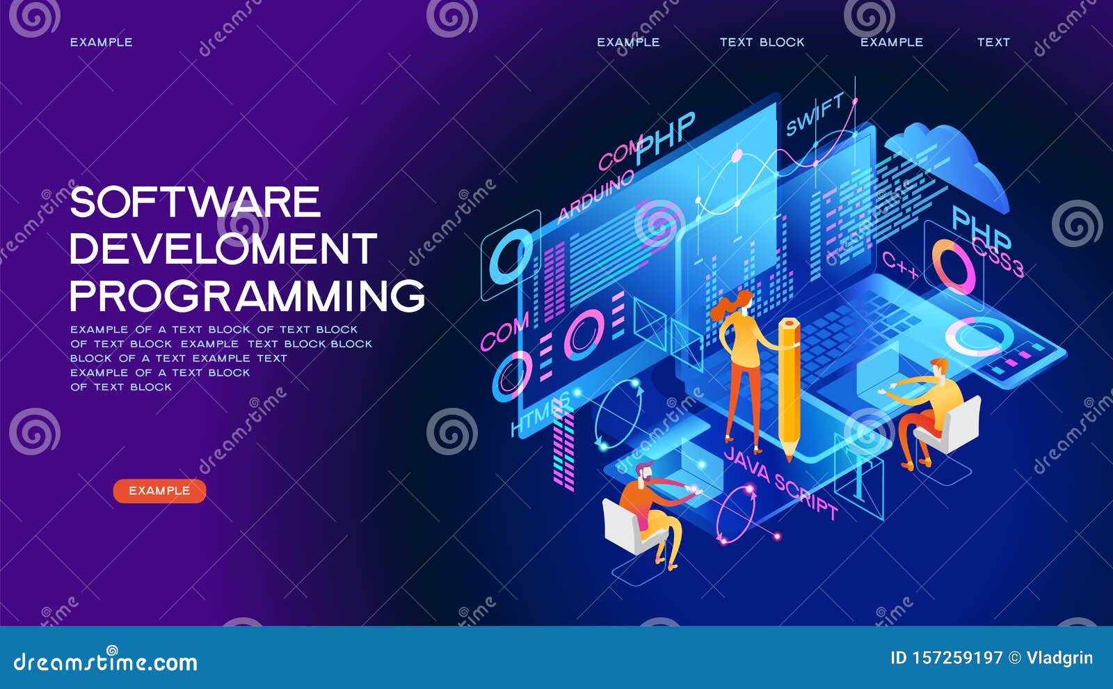Programming web banner stock vector. Illustration of digital - 157259197