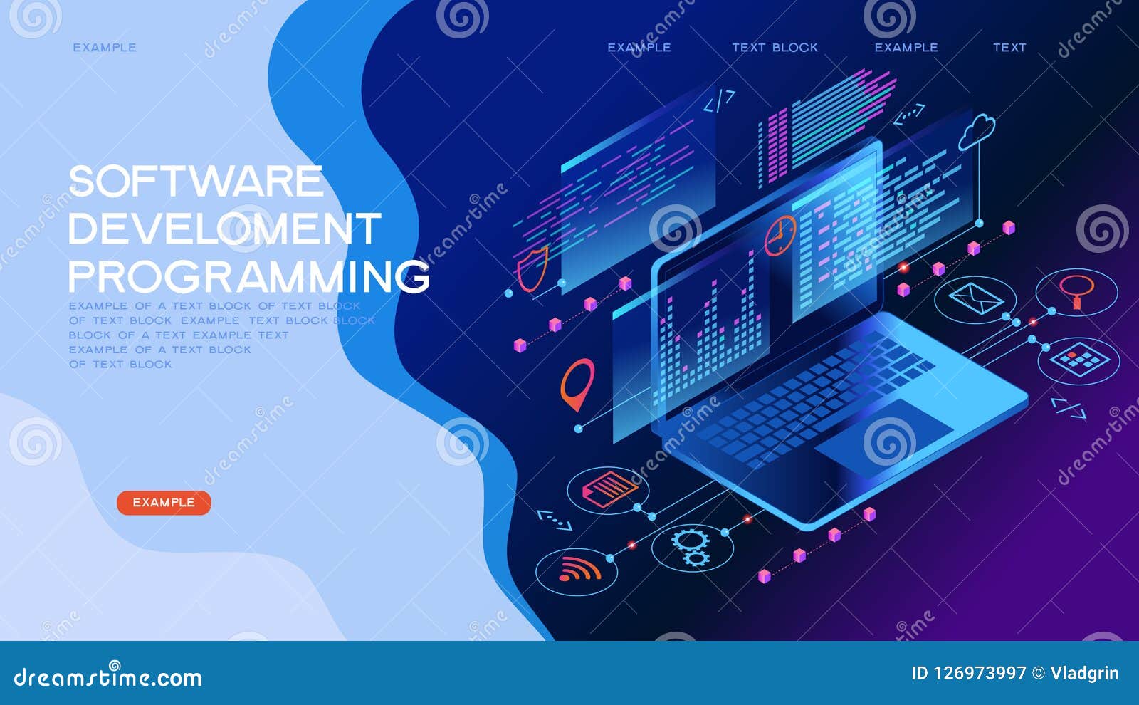 Programming web banner stock vector. Illustration of javascript - 126973997