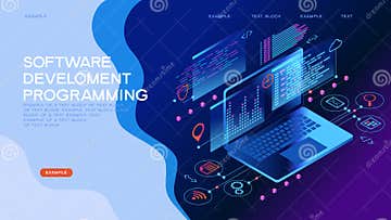 Programming web banner stock vector. Illustration of javascript - 126973997