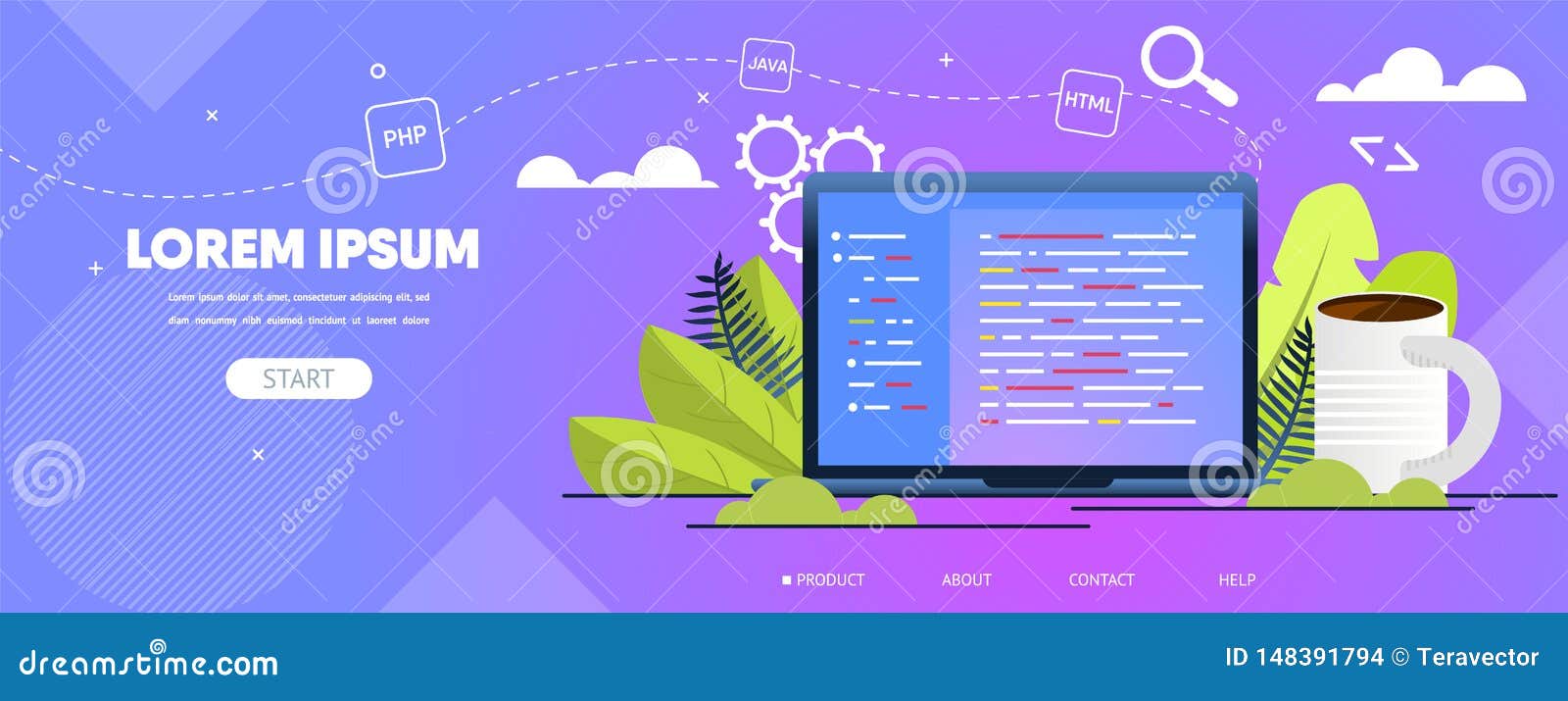 Programming, Web Developing Company Vector Website Stock Vector ...