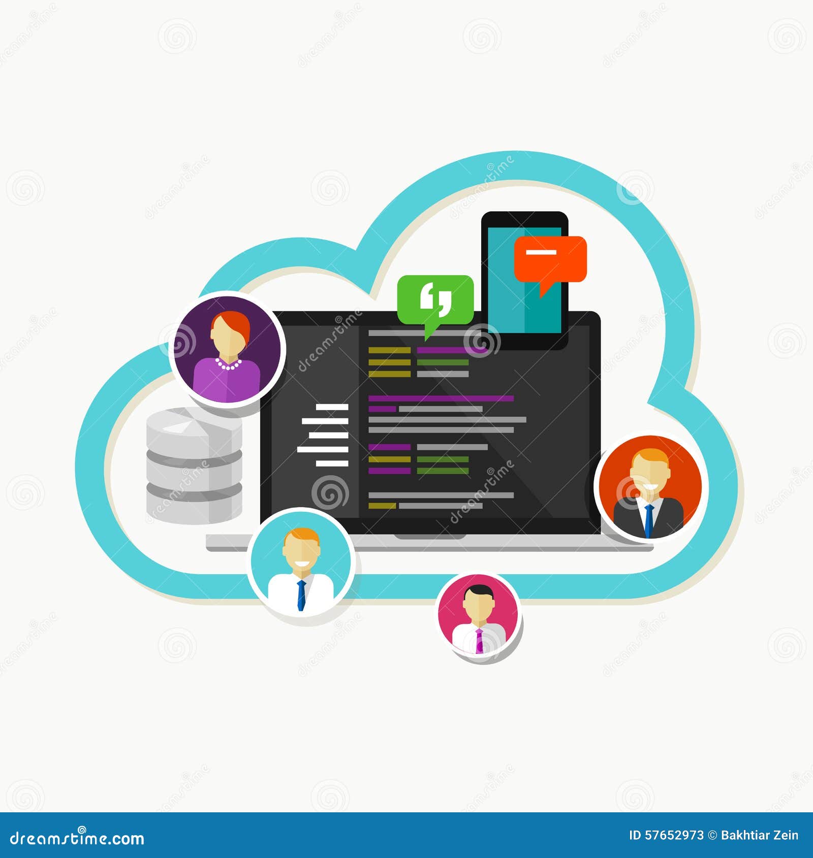 Programming Web Development Team Collaboration Git Hub Stock Vector Illustration Of Company