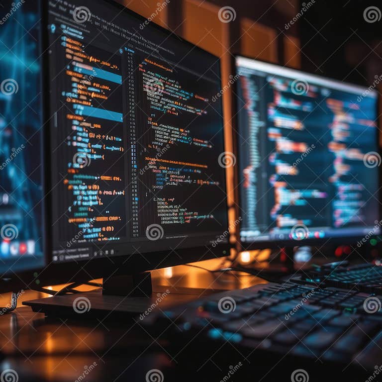 Programming Workspace with Dual Monitors for Efficient SQL Code ...