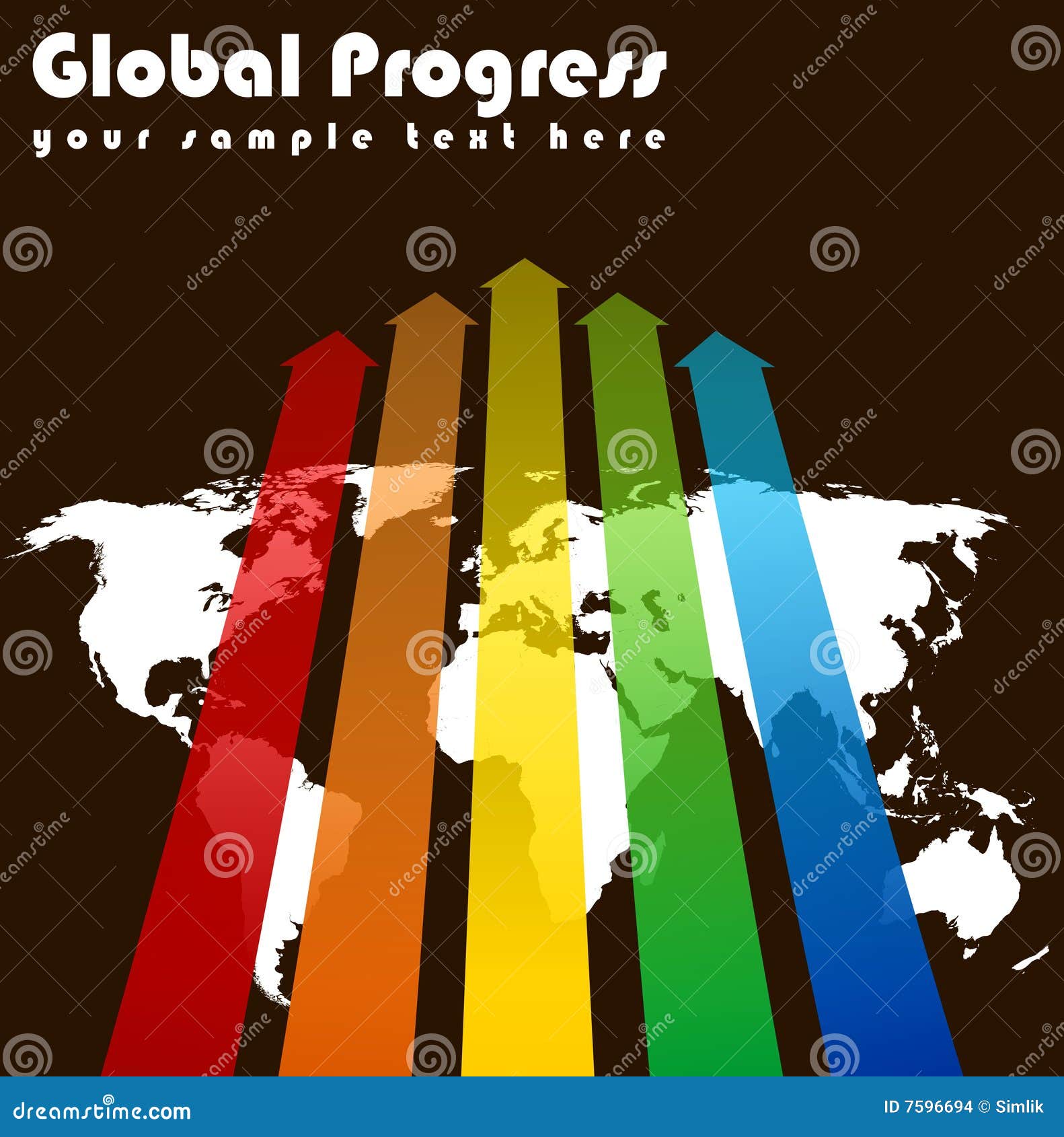 Progreso global ilustración del vector. Ilustración de multicolor - 7596694