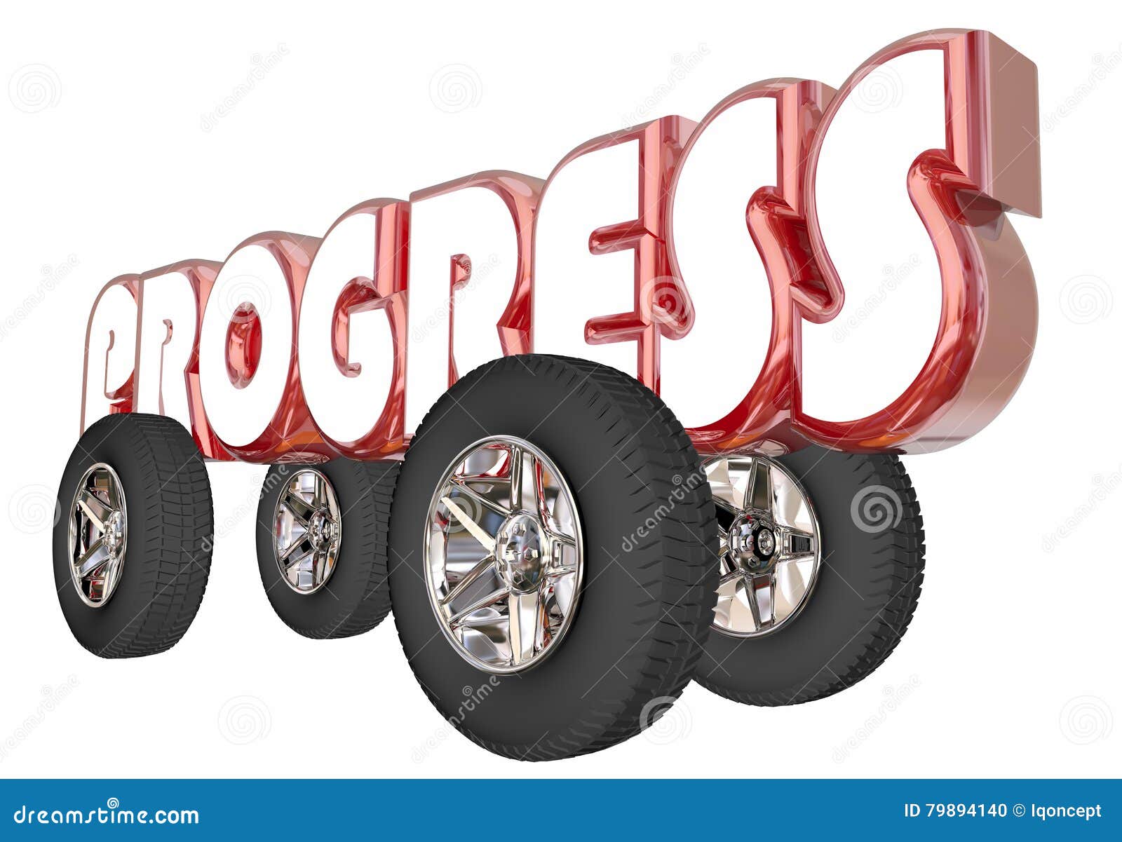 Progreso Que Mueve Las Ruedas De La Palabra De La Carrera útil Stock de ...