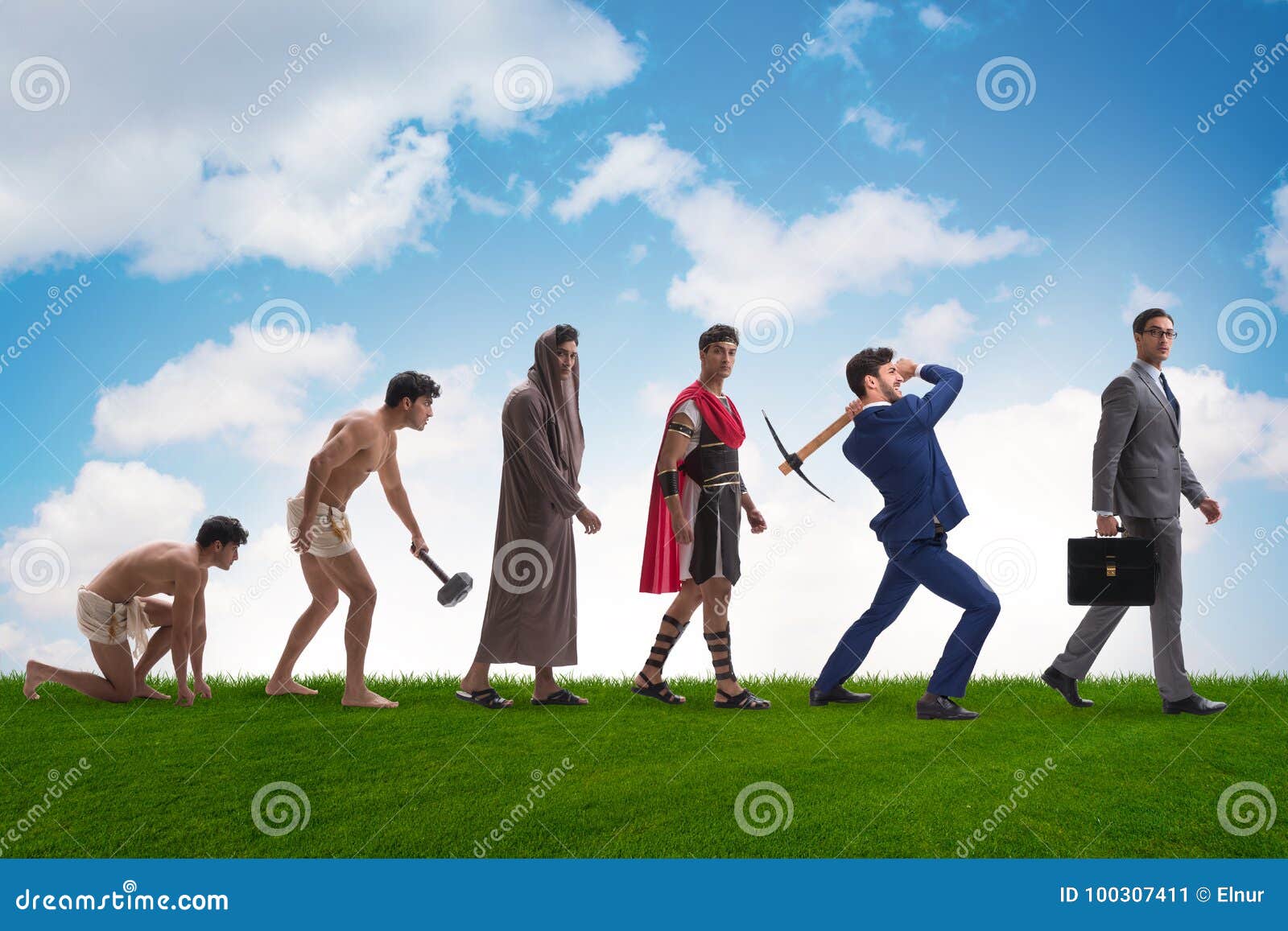 A Progressão Da Humanidade Do Homem De Antigo a Moderno Imagem de Stock ...