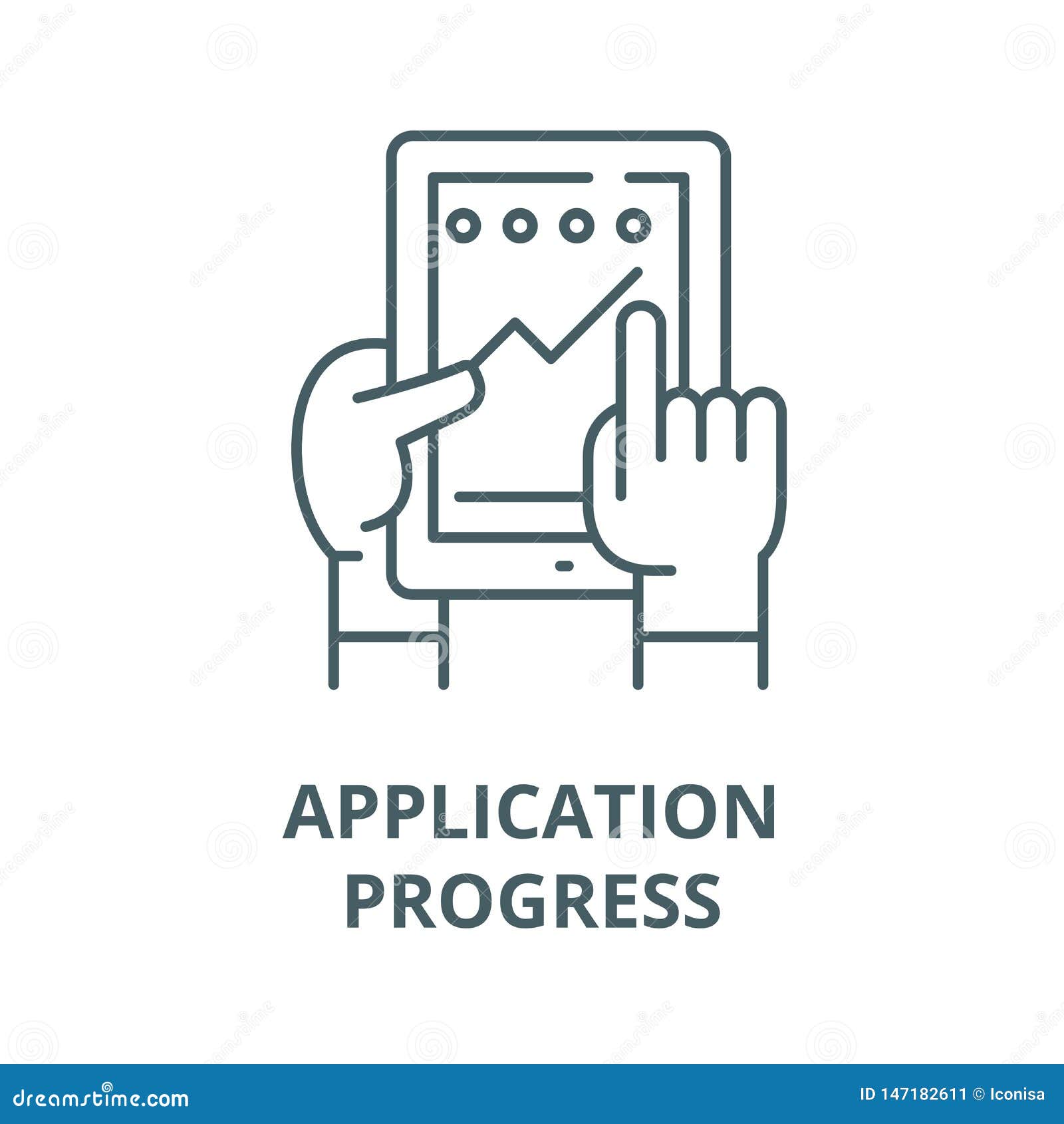 Progress in the Application Vector Line Icon, Linear Concept, Outline ...
