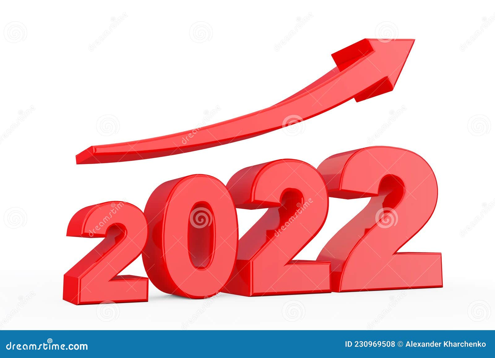 Progress Arrow in New 2022 Year Sign. 3d Rendering Stock Illustration ...