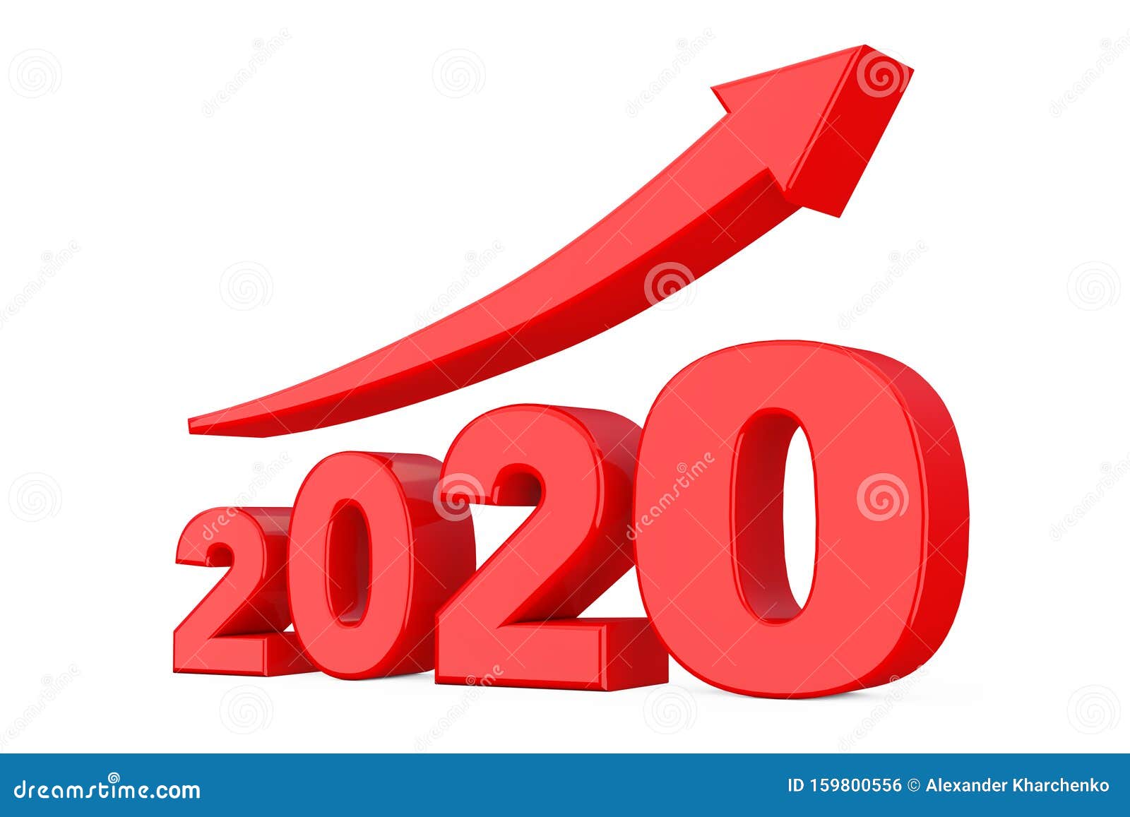 Progress Arrow in New 2020 Year Sign. 3d Rendering Stock Illustration ...