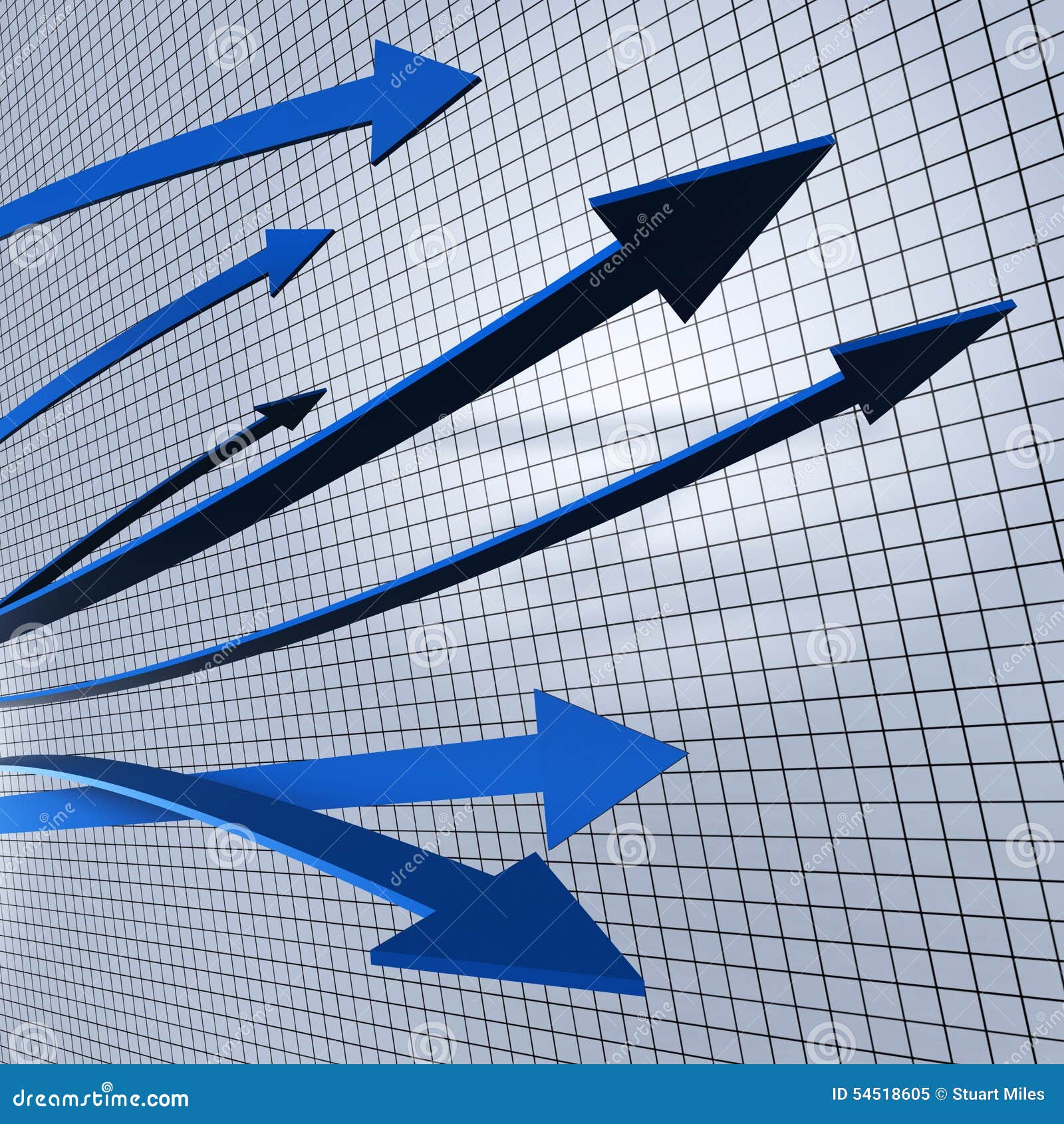 Progress Arrows Shows Business Graph and Advancement Stock Illustration ...